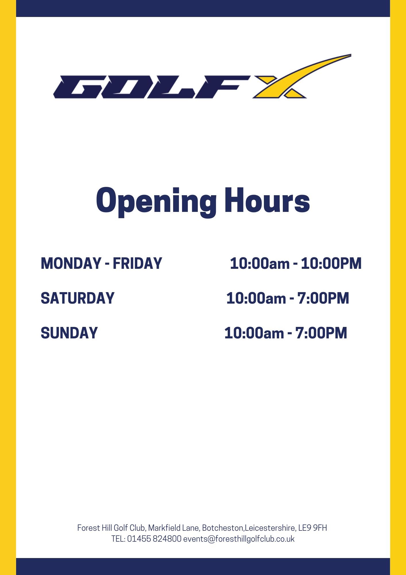 Golf X Times - Forest Hill Golf Club Leicestershire, a Golf Club for ...